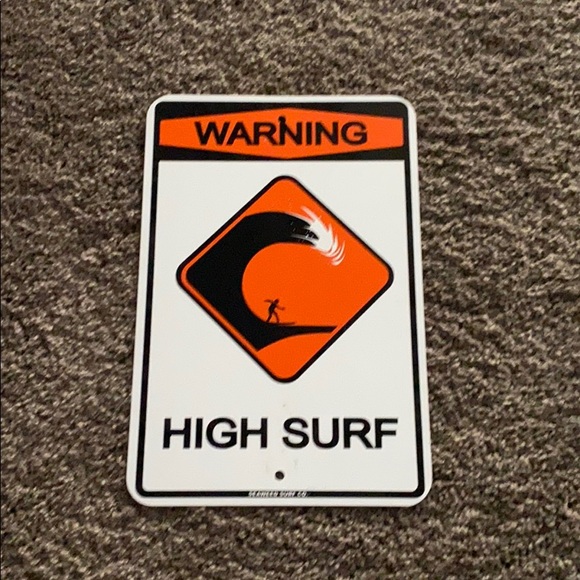 Other | Warning High Surf Sign | Poshmark